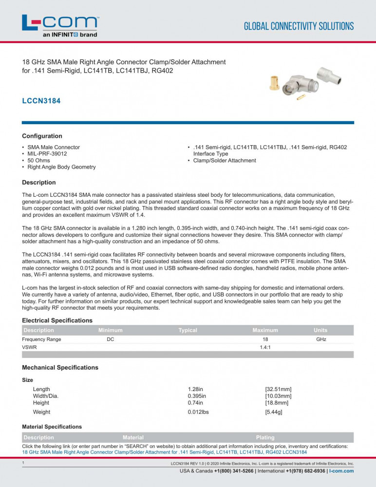 LCCN3184 product drawing page 1