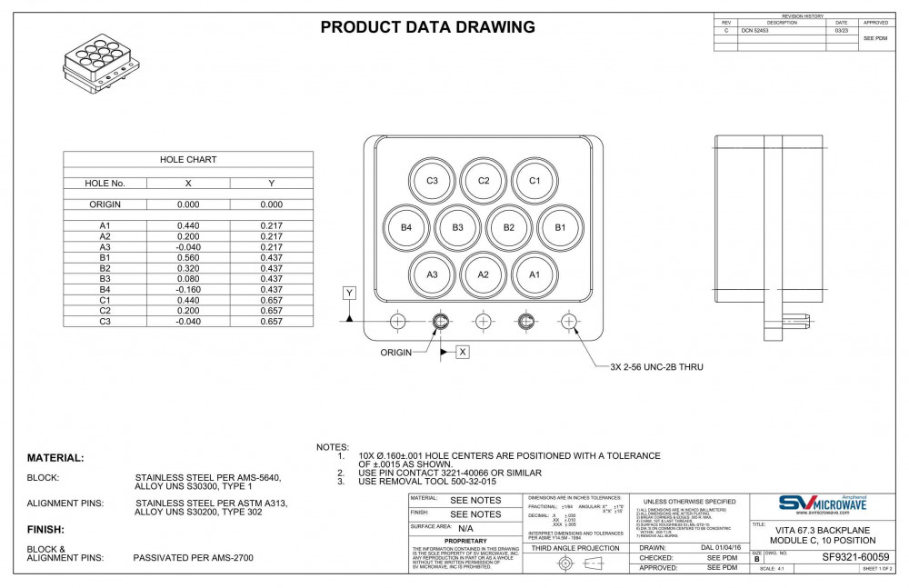 SF9321-60059 product data drawing sheet 1