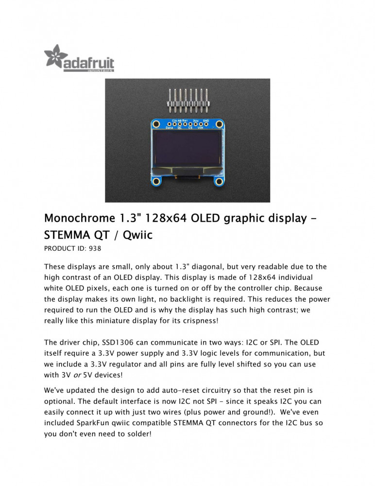Product documentation page 1