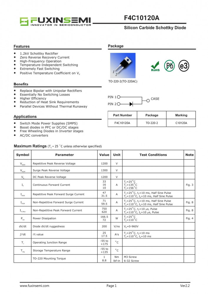 F4C10120A datasheet page 1
