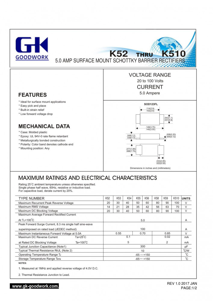 GOODWORK K54 datasheet page 1