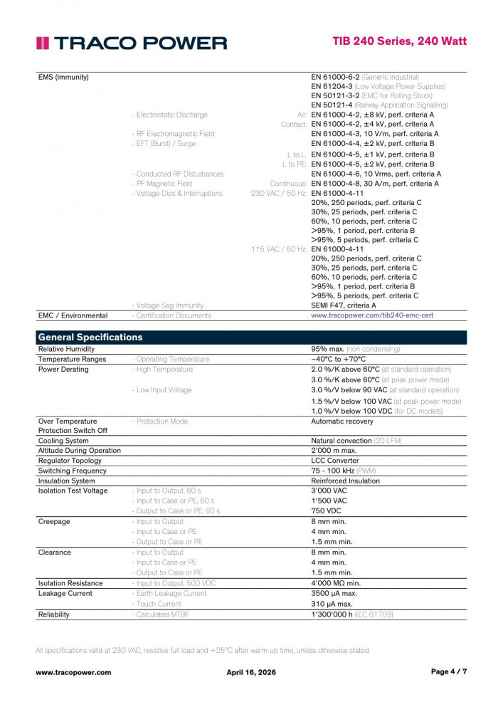 TIB 240 Series documentation page 4