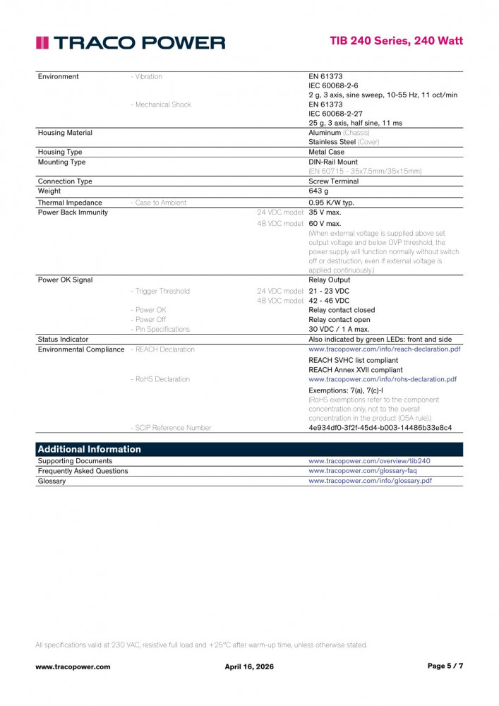TIB 240 Series documentation page 5