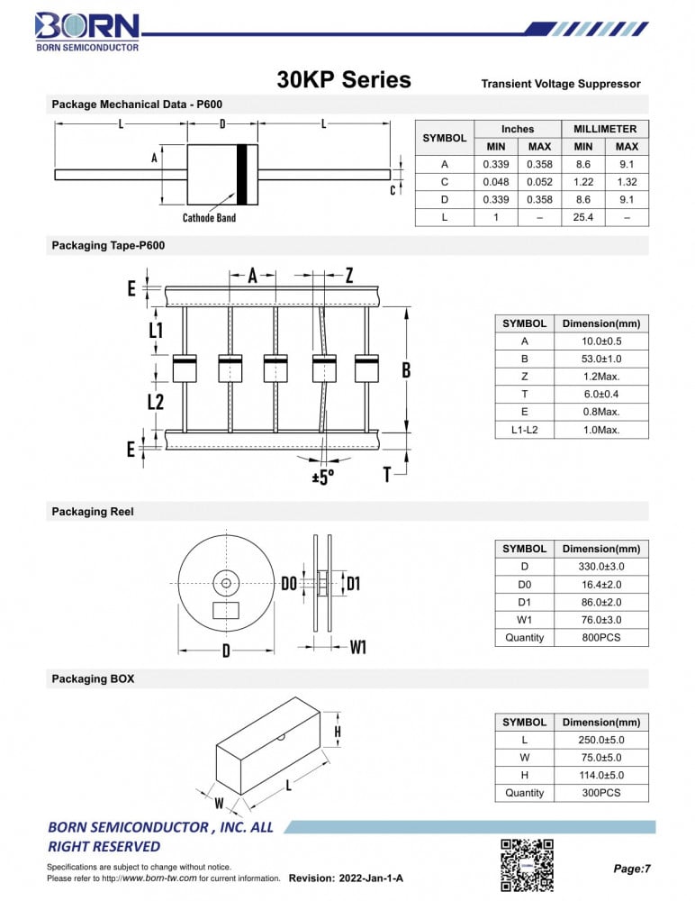 BORN 30KP Series datasheet page 7