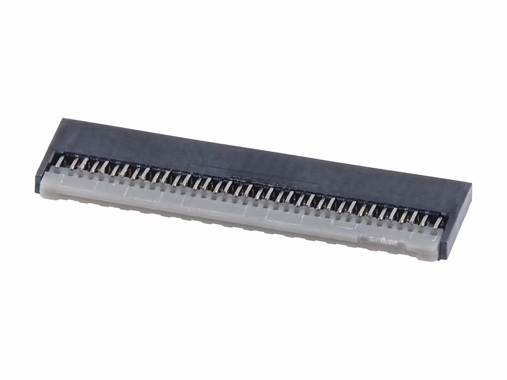 Easy-On Back Flip FPC Connector, 0.30mm Pitch, LA75 Series, Right-Angle, Surface Mount, Dual Contact Style, 0.75mm Height, 35 Circuits