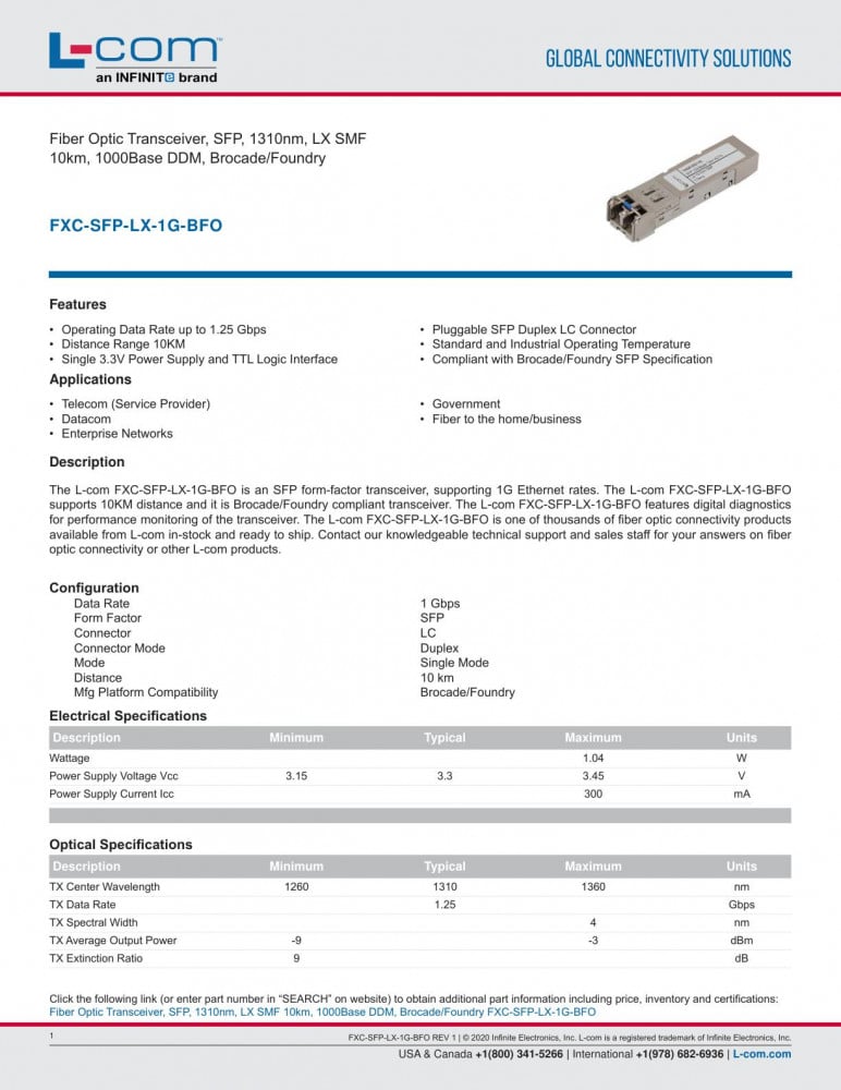 FXC-SFP-LX-1G-BFO document page 1