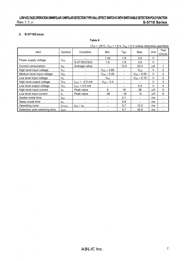 ABLIC S-5718 datasheet page 7