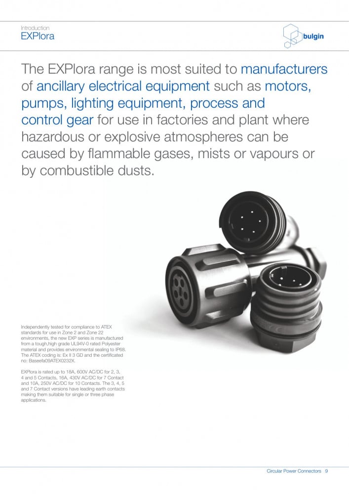 Bulgin EXPlora datasheet page 1