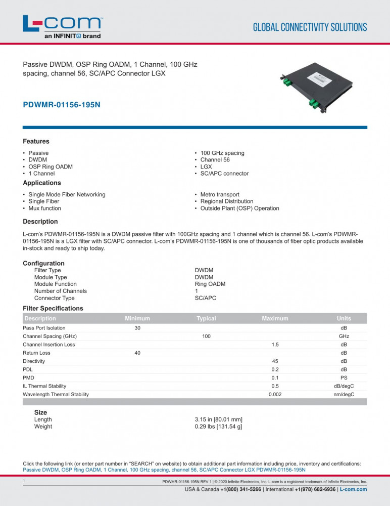 PDWMR-01156-195N technical document page 1