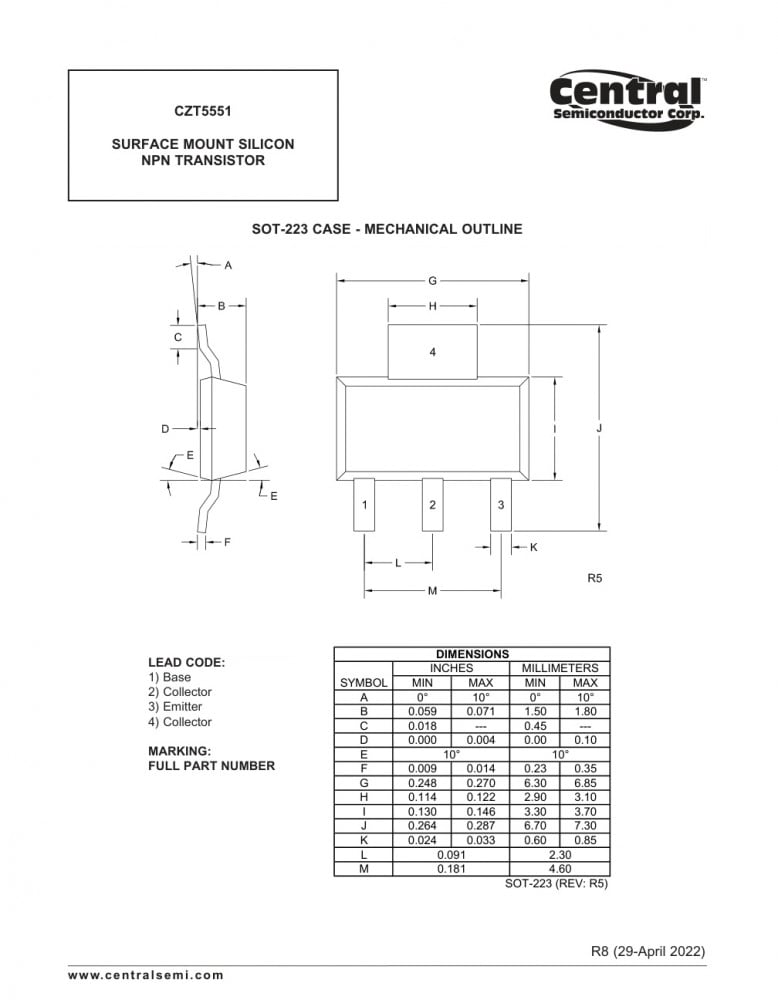 CZT5551 datasheet page 2