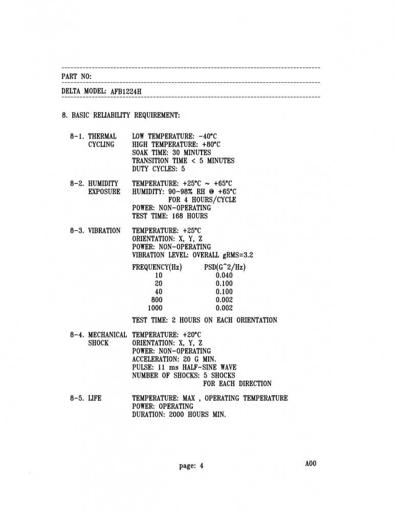 AFB1224H specification page 4
