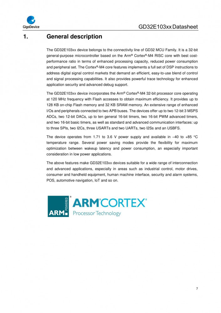 GD32E103xx datasheet page 8