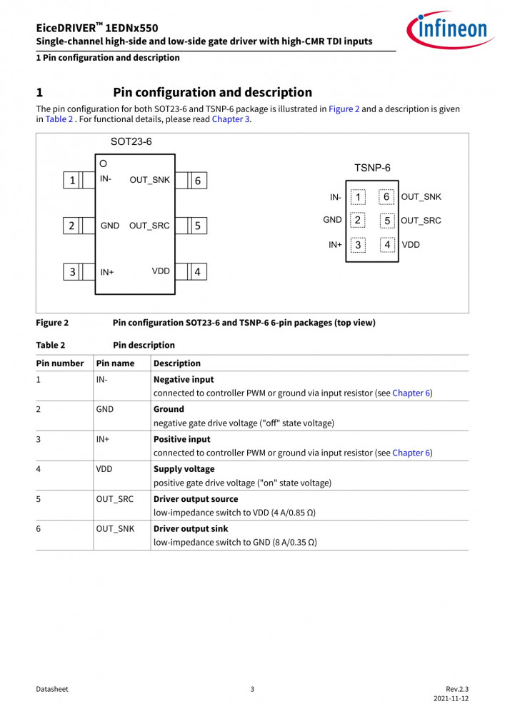 Infineon 1EDN8550BXTSA1 technical document page 3