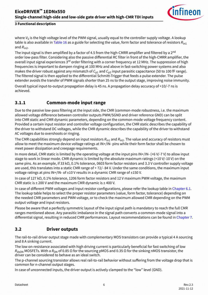 Infineon 1EDN8550BXTSA1 technical document page 6