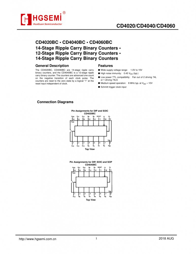 CD4040 technical document page 1