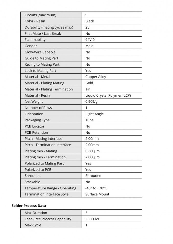 Molex Milli-Grid product specification page 3
