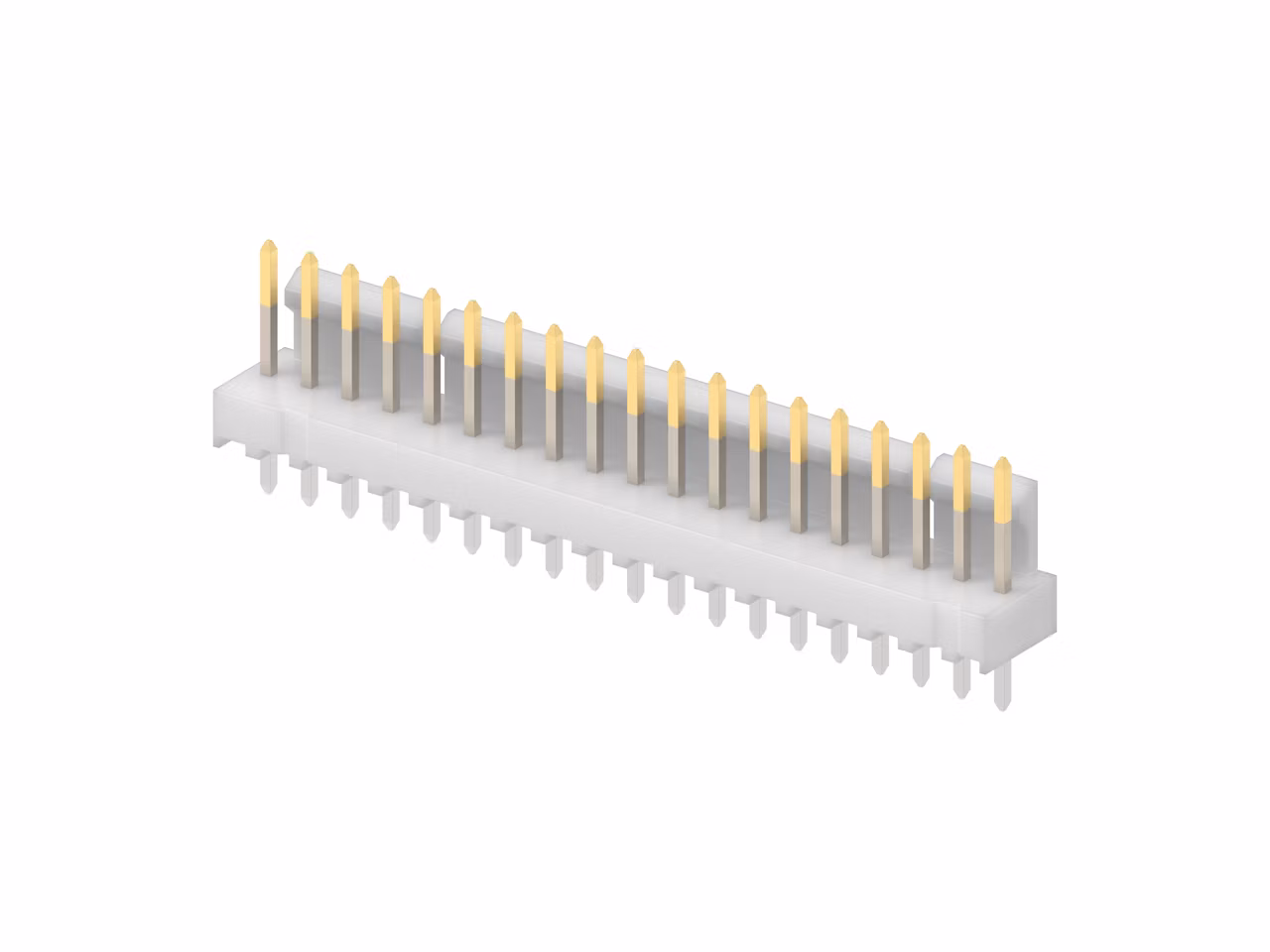 KK 254 Solid Header, Vertical, with Friction Lock, 19 Circuits, 0.51µm Gold (Au) Plating, 3.56mm Tail Length, Bag for sale