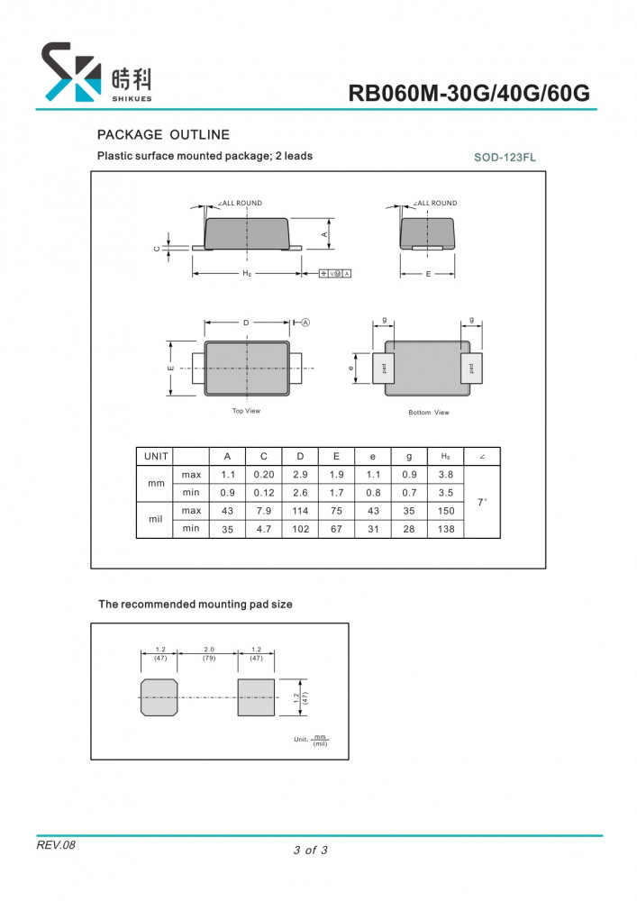 RB060M-60G datasheet page 3