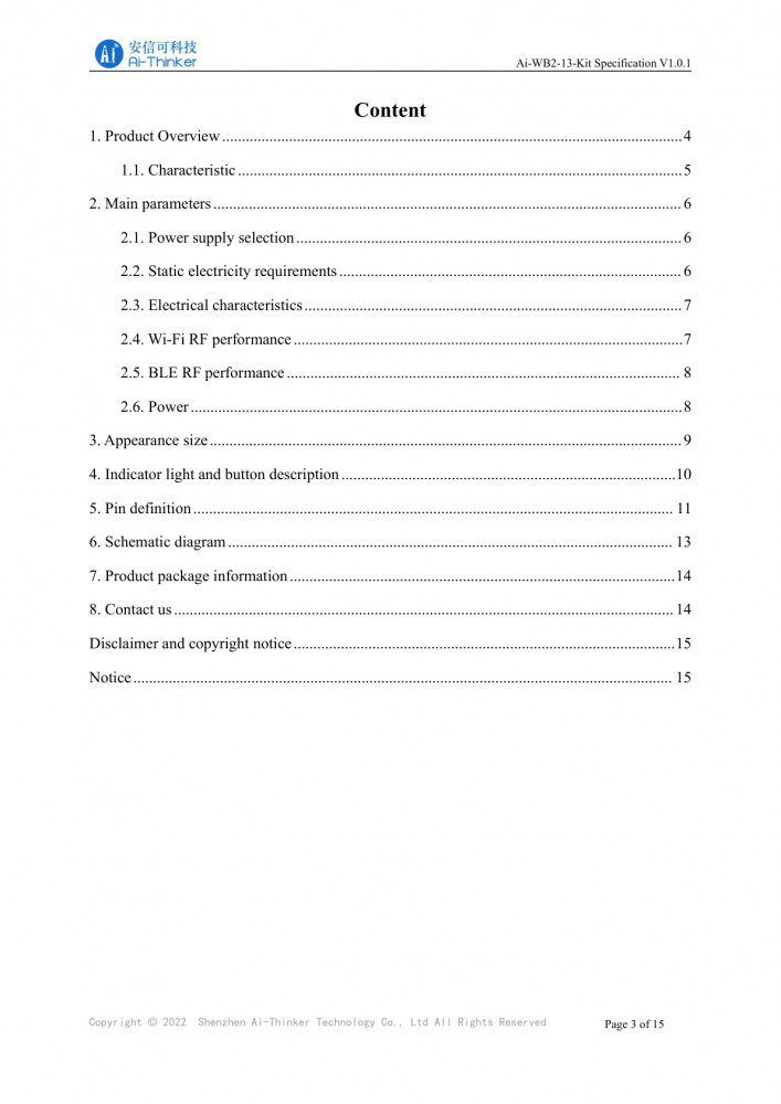 Ai-WB2-13-Kit datasheet page 3