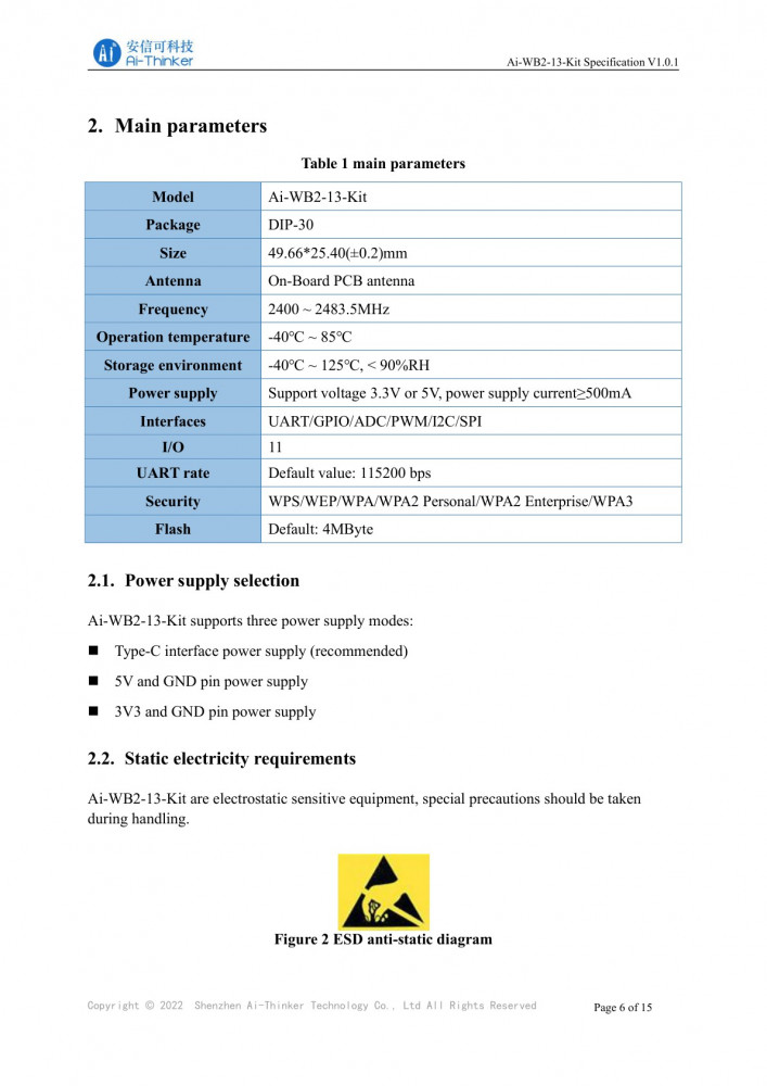 Ai-WB2-13-Kit datasheet page 6