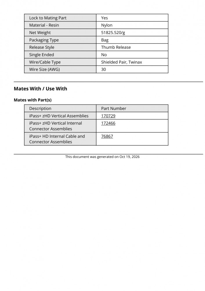 MOLEX MiniSAS HD cable assembly product specification page 3