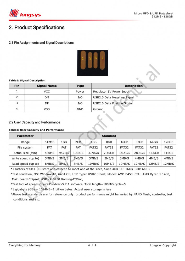 FORESEE U2203 datasheet page 6