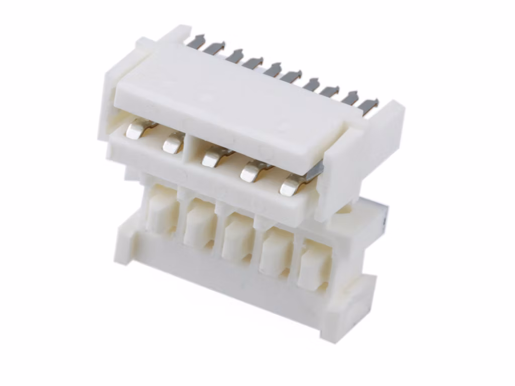 Appli-Mate RAST 2.5 IDT Housing, 2.50mm Pitch, with Side Latches, Female, 8 Circuits, Position Keys A & I Removed, Polarizing Ribs Between 1/2 and 6/7