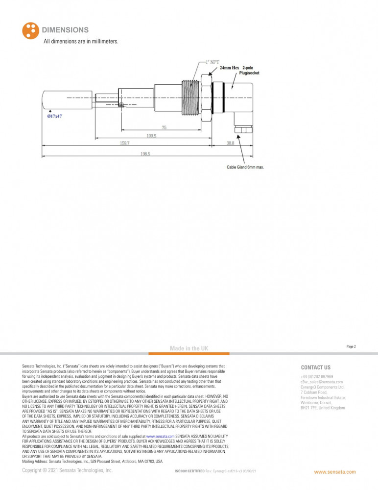 SSF216XPL technical document page 2