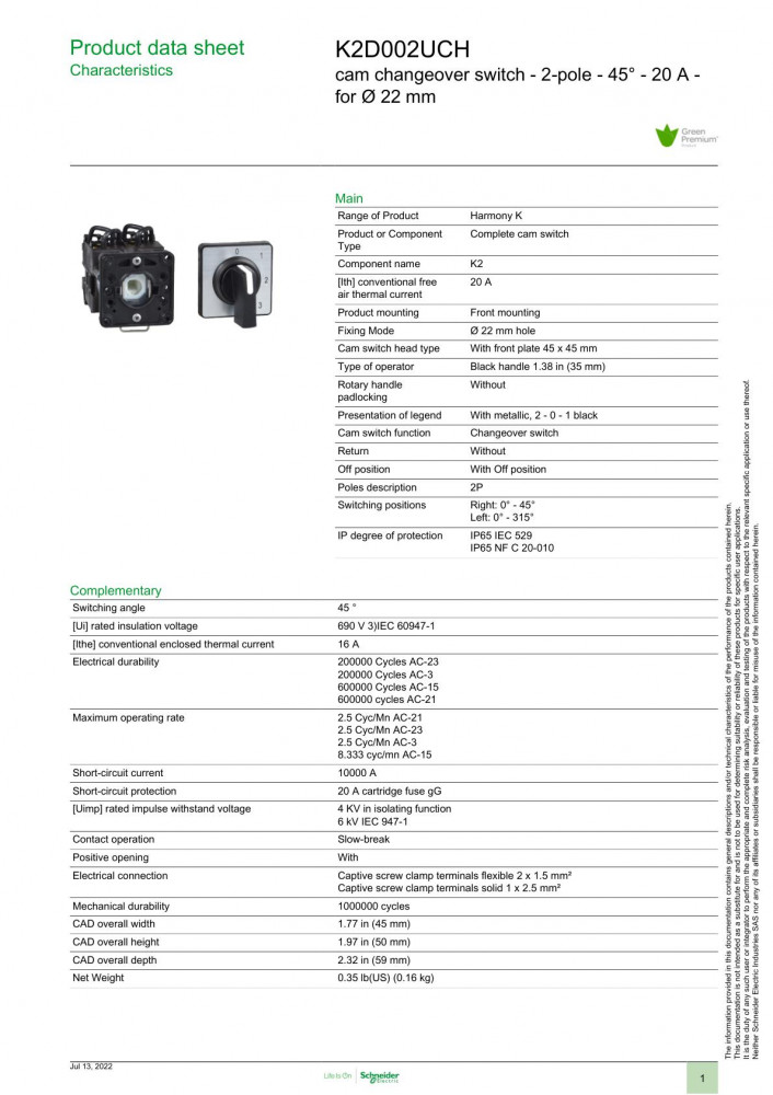 K2D002UCH technical document page 1