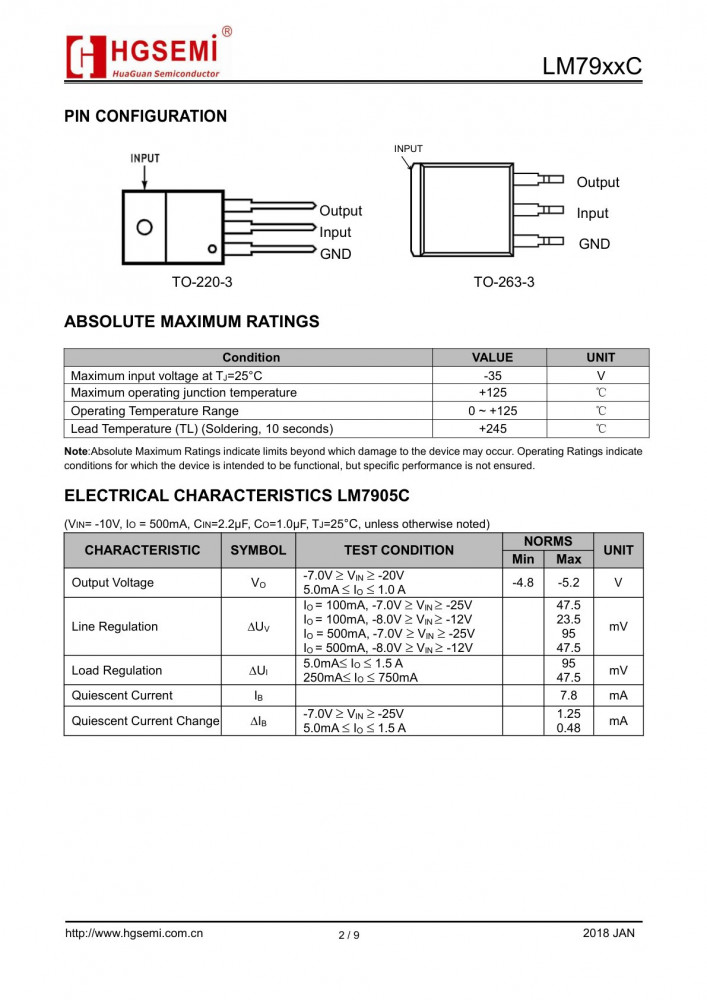 HGSEMI LM7908CS/TR datasheet page 2