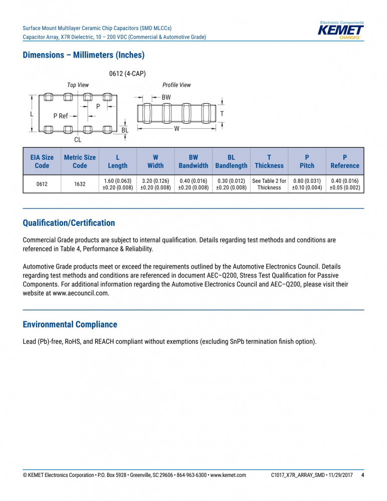 KEMET CA064 technical document page 4
