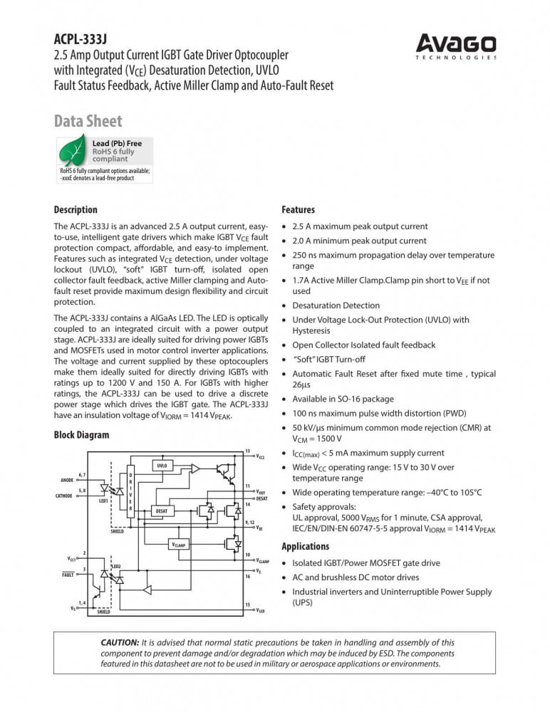 ACPL-333J-000E datasheet page 1