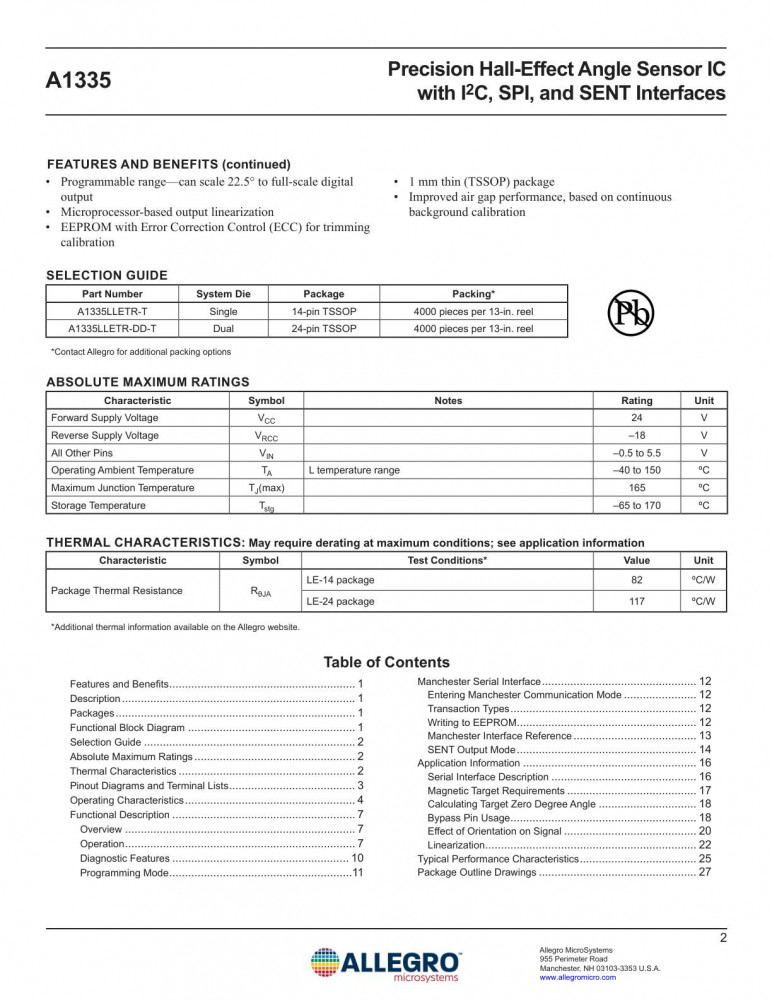 A1335 datasheet page 2