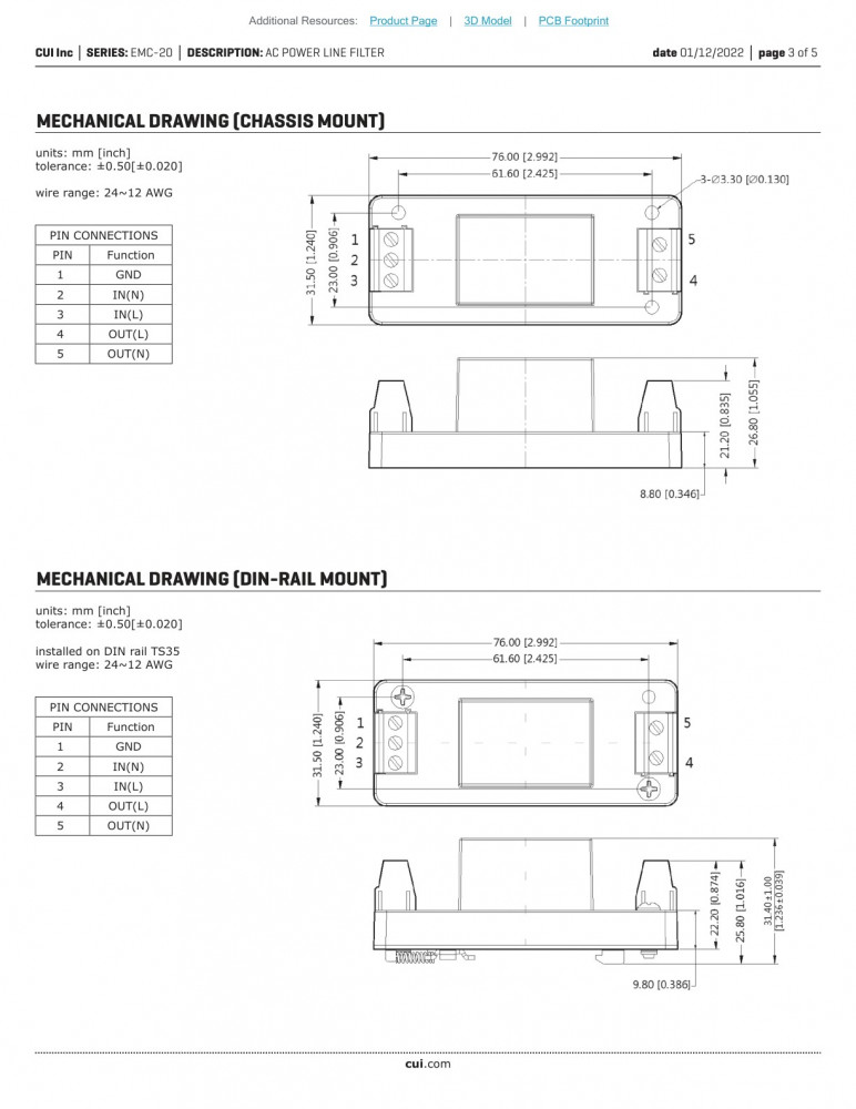 CUI EMC-20 datasheet page 3