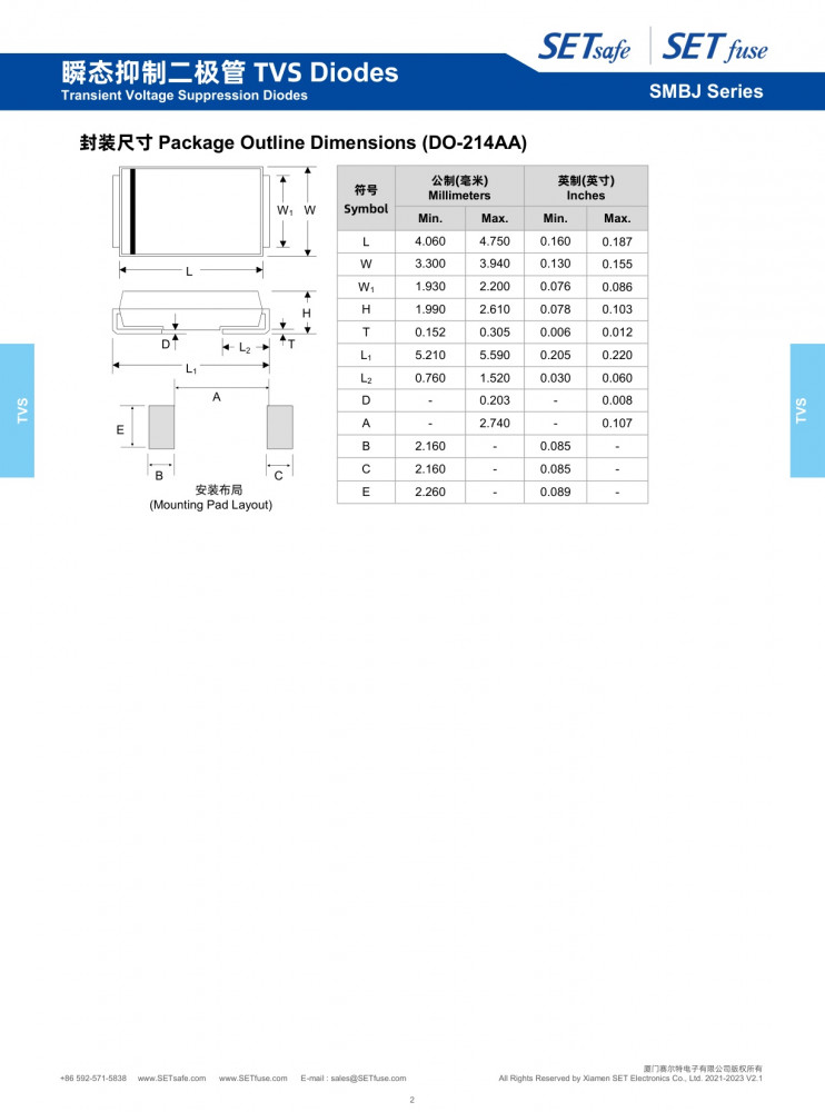 SMBJ170CA datasheet page 2