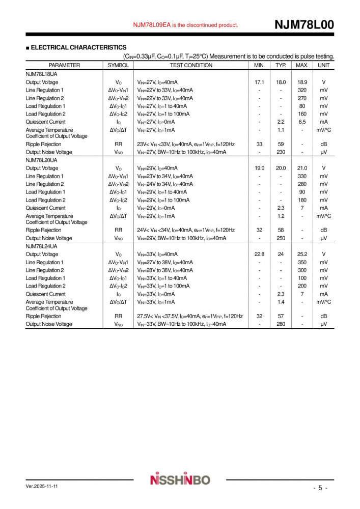NJM78L00 datasheet page 5