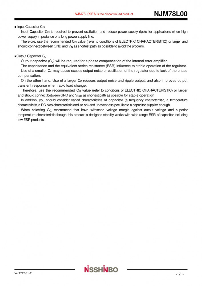 NJM78L00 datasheet page 7