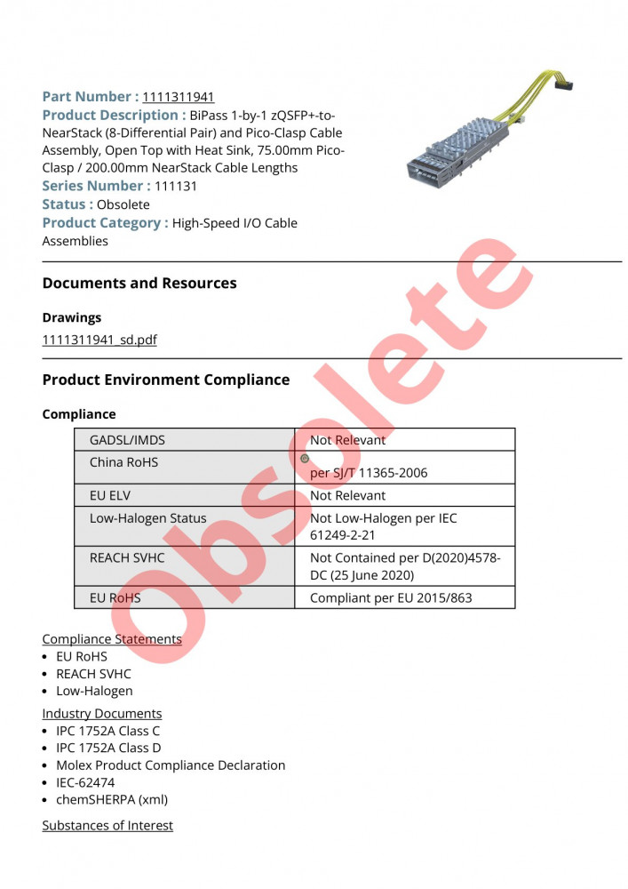 MOLEX 1111311941 drawing page 1