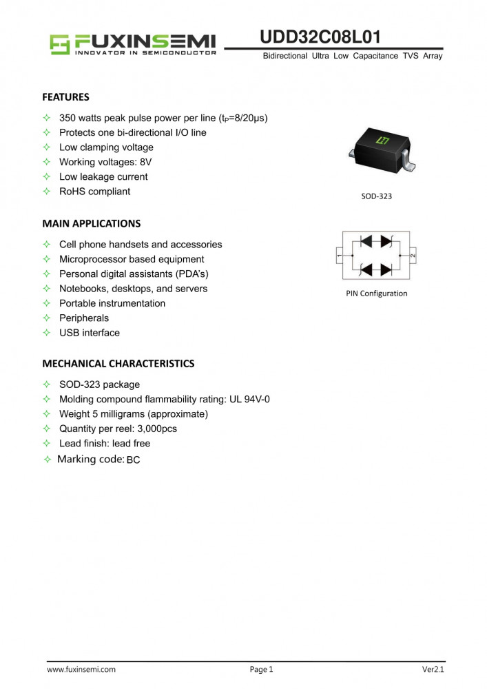 UDD32C08L01 technical document page 1