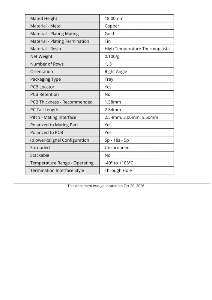 Technical document preview 3 for MOLEX 464371148