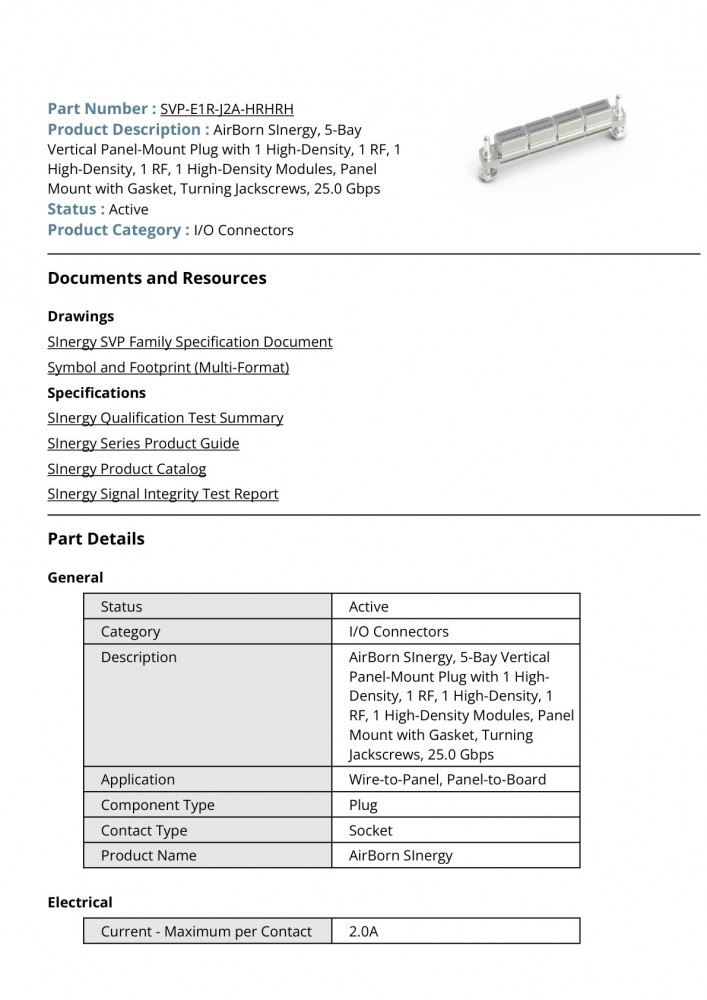 SInergy technical document preview, page 1