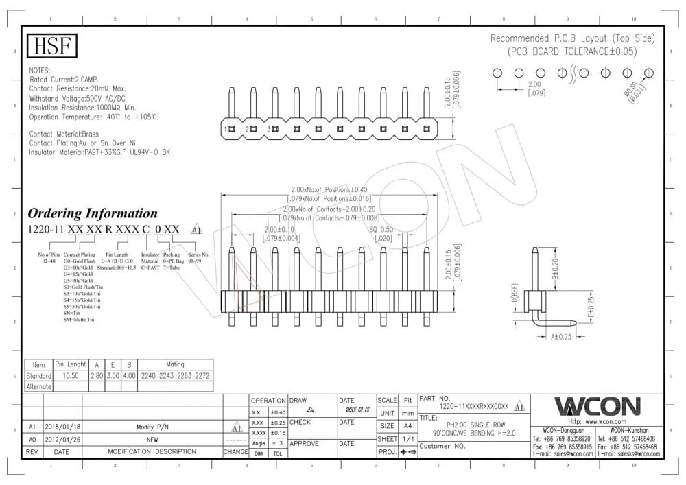 WCON 1220-1140G0R093C002 technical drawing preview