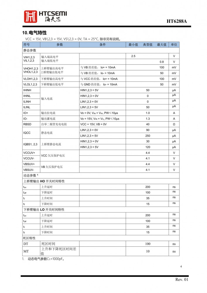 HT6288A datasheet page 4