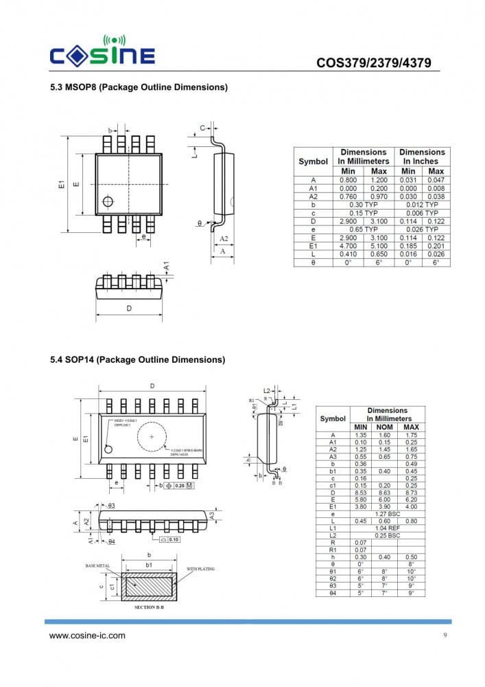 COS379SR datasheet page 9