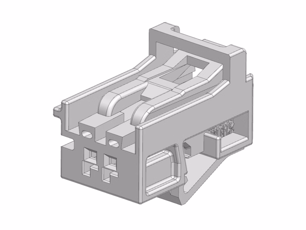 Mini50 Unsealed Receptacle, Single Row, UL 94 HB, with CPA, 4 Circuits, Polarization Option C, Dark Gray