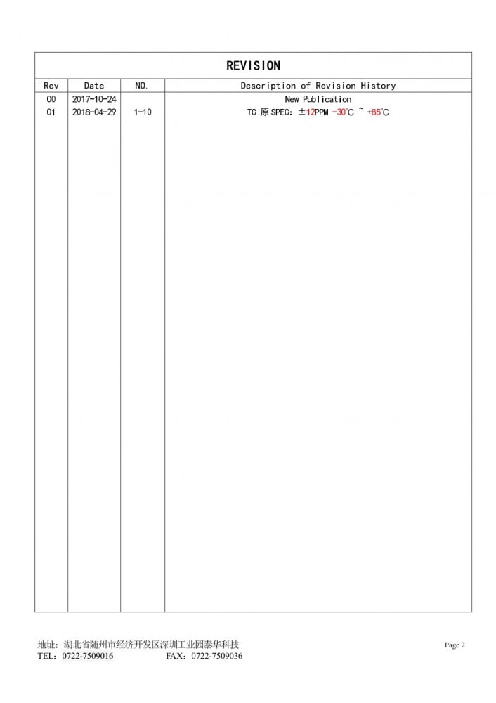 TKD SXT25Y026000B71T01 specification page 2
