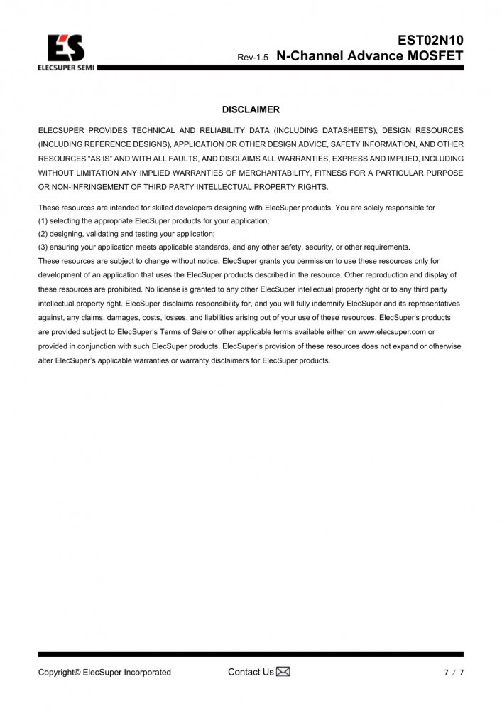 EST02N10 datasheet page 7