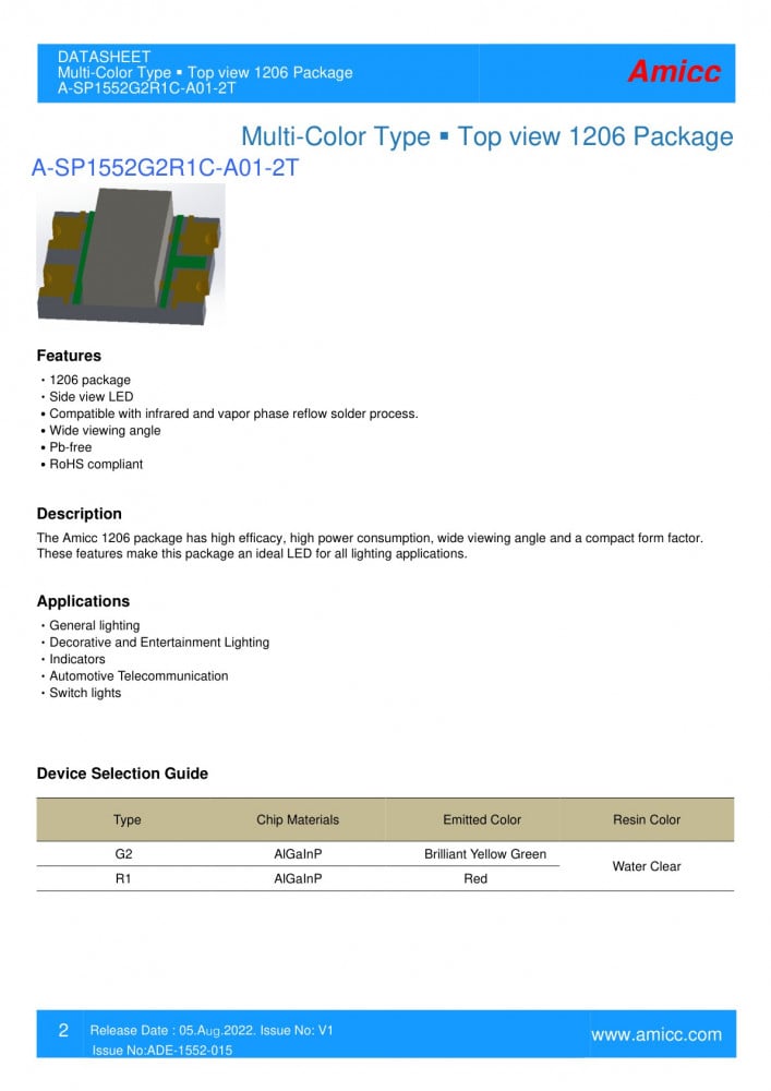 A-SP1552G2R1C-A01-2T datasheet page 2