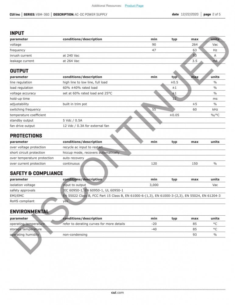 VBM-360-12 datasheet page 2