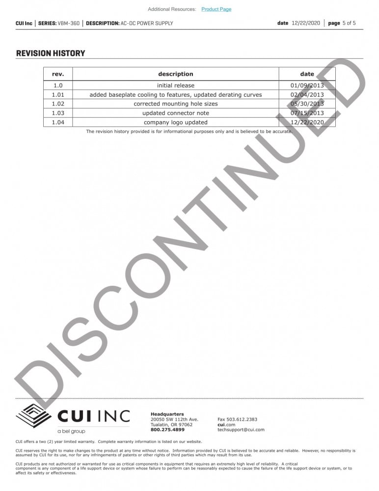 VBM-360-12 datasheet page 5